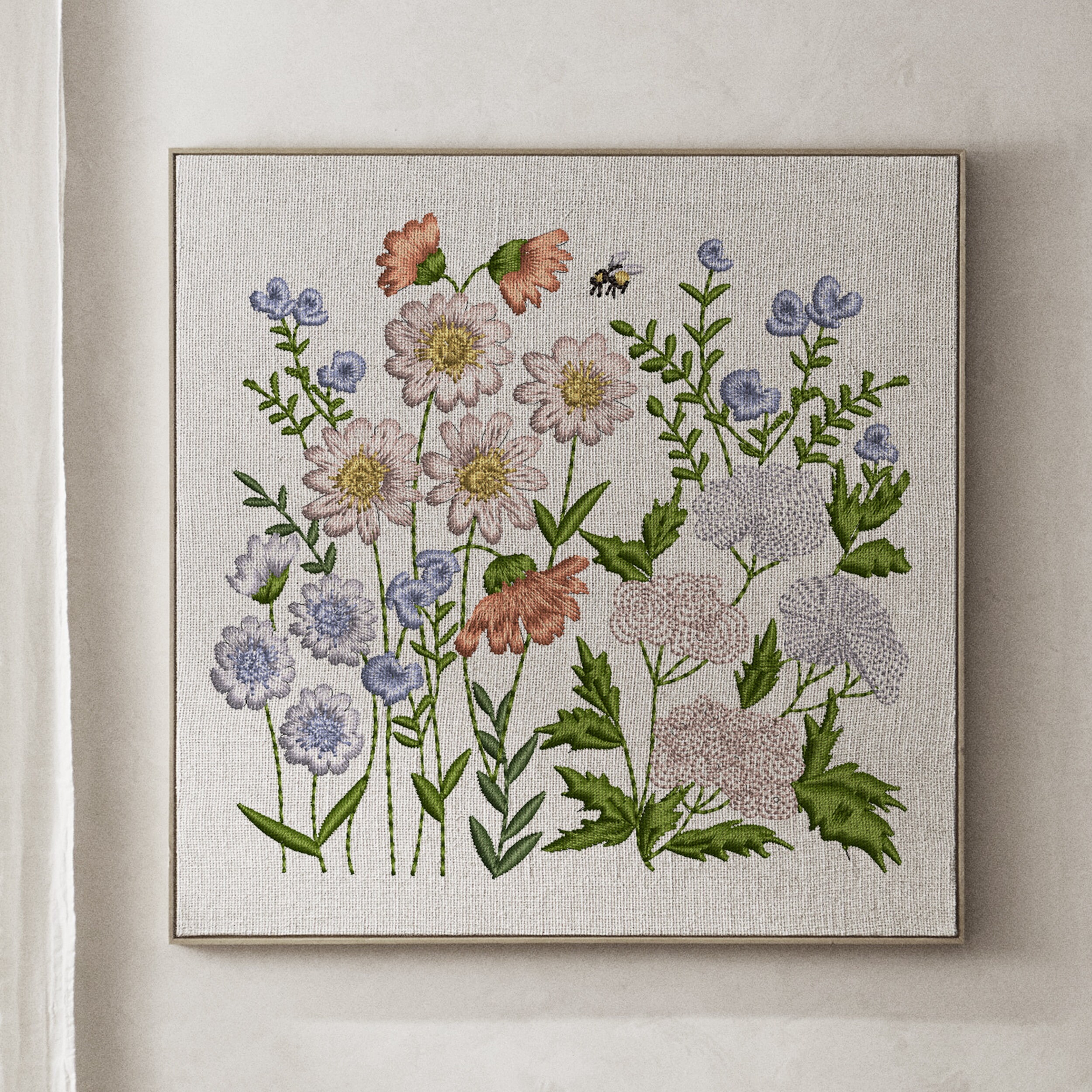 Wild Flower Pillow Motif Machine Embroidery Design, Easter Floral ...