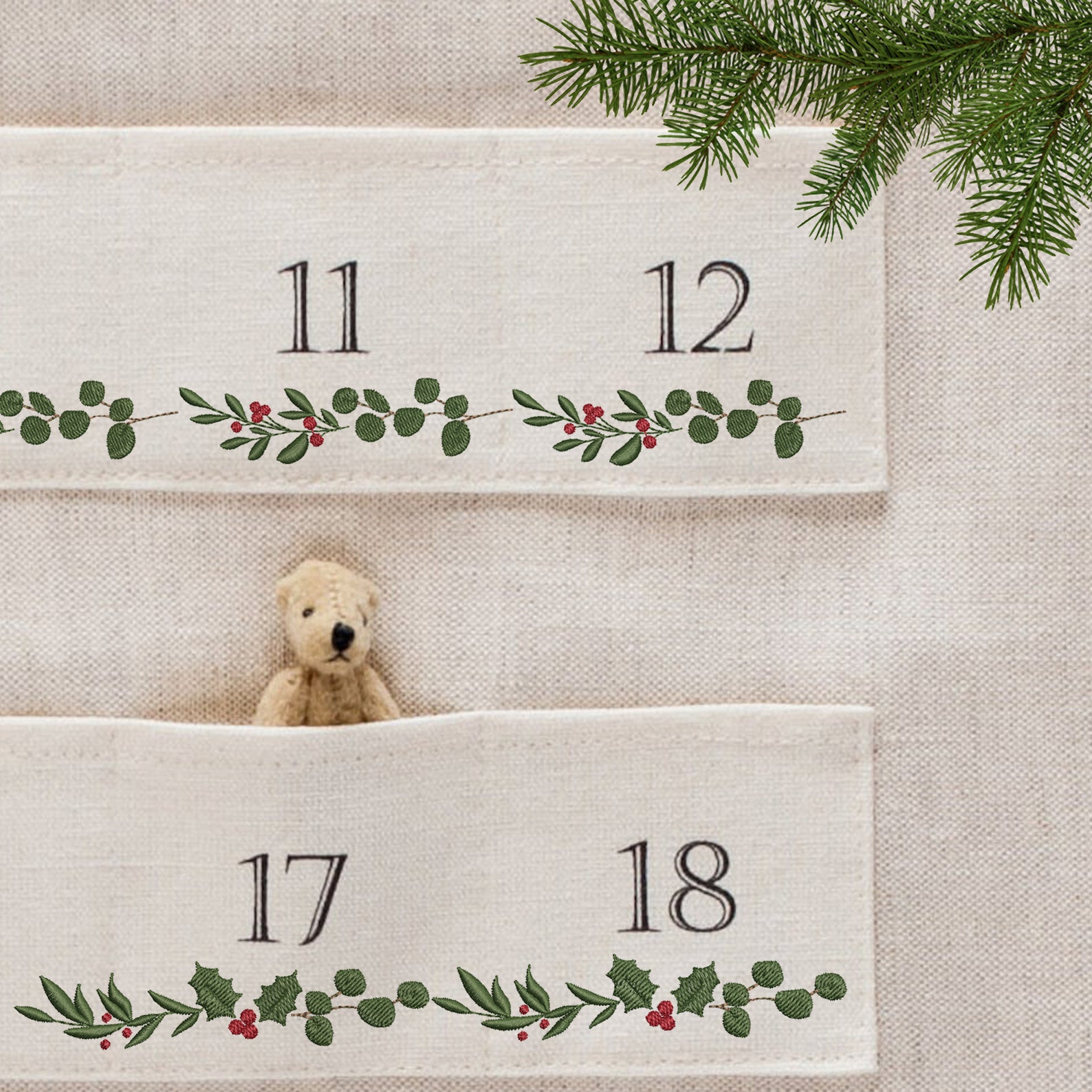4 Joyful Christmas Borders for Machine Embroidery, Border Design ...