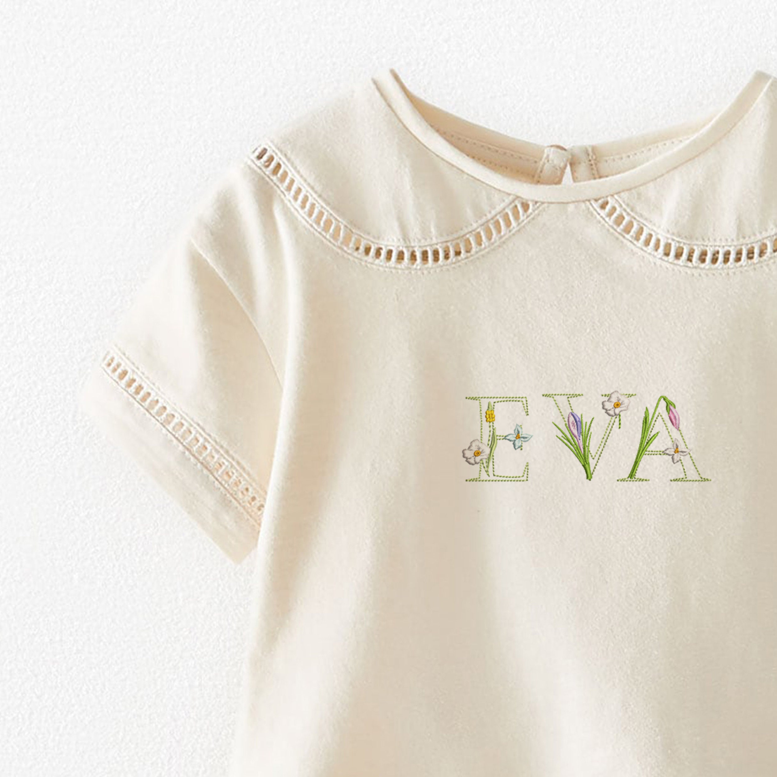 Flower Garden Alphabet Machine Embroidery Design Package - Etsy