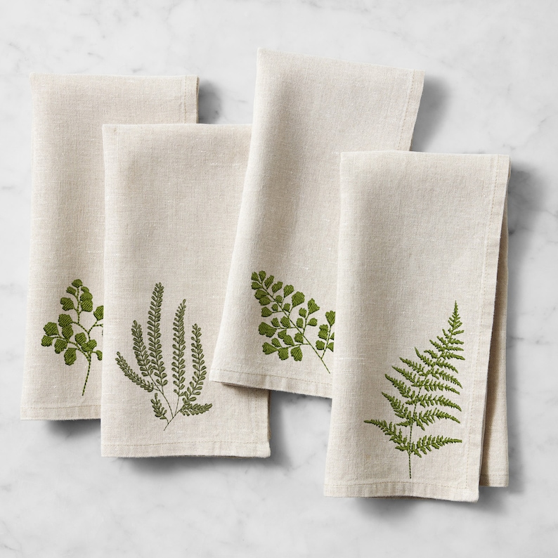 Forest Green Fern Branches Machine Embroidery Design Bundle - Etsy