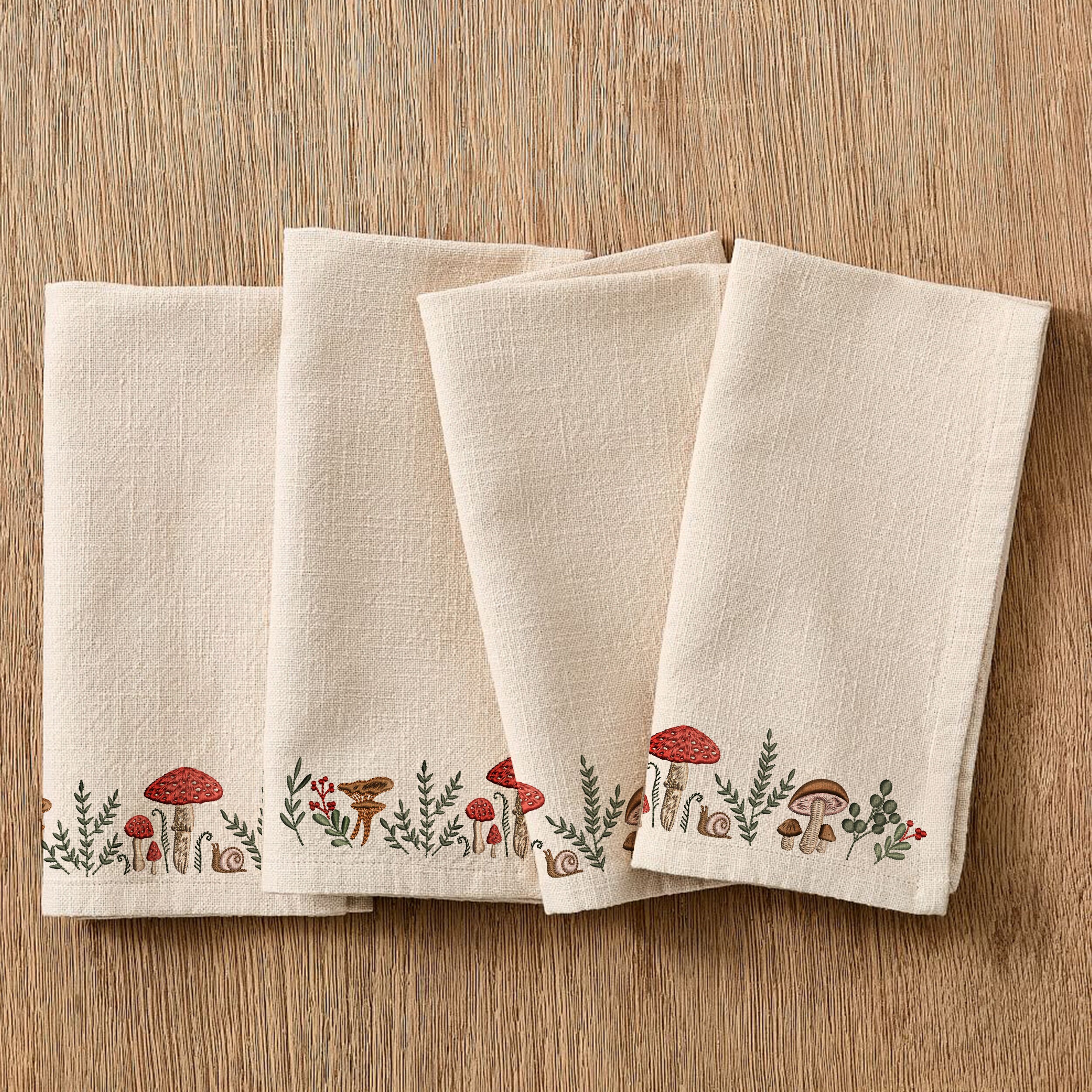 Enchanted Forest Mushrooms Border Machine Embroidery Design - Etsy UK