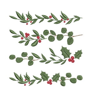 4 Joyful Christmas Borders for Machine Embroidery, Border Design ...