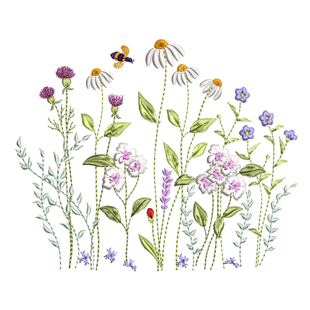 Peaceful Flower Garden Machine Embroidery Design Set, Easter Floral ...