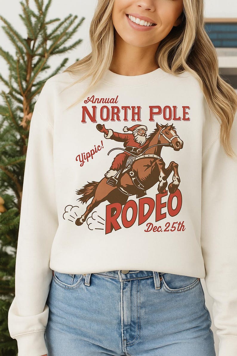 Retro North Pole Rodeo Christmas SVG | Western Santa Digital Download ...