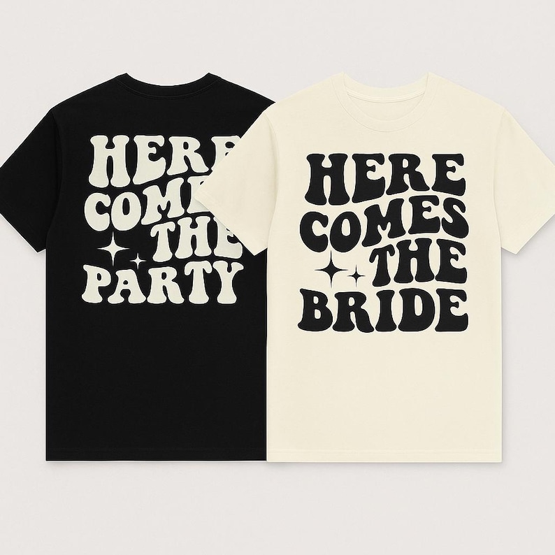 Retro Bachelorette Party Shirt Designs: Bride & Bestie Bundle (digital ...
