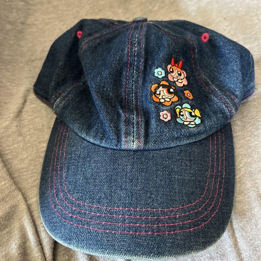 Powerpuff Girls Y2K Vintage Hat Girls Cartoon Network Denim Jean Logo ...
