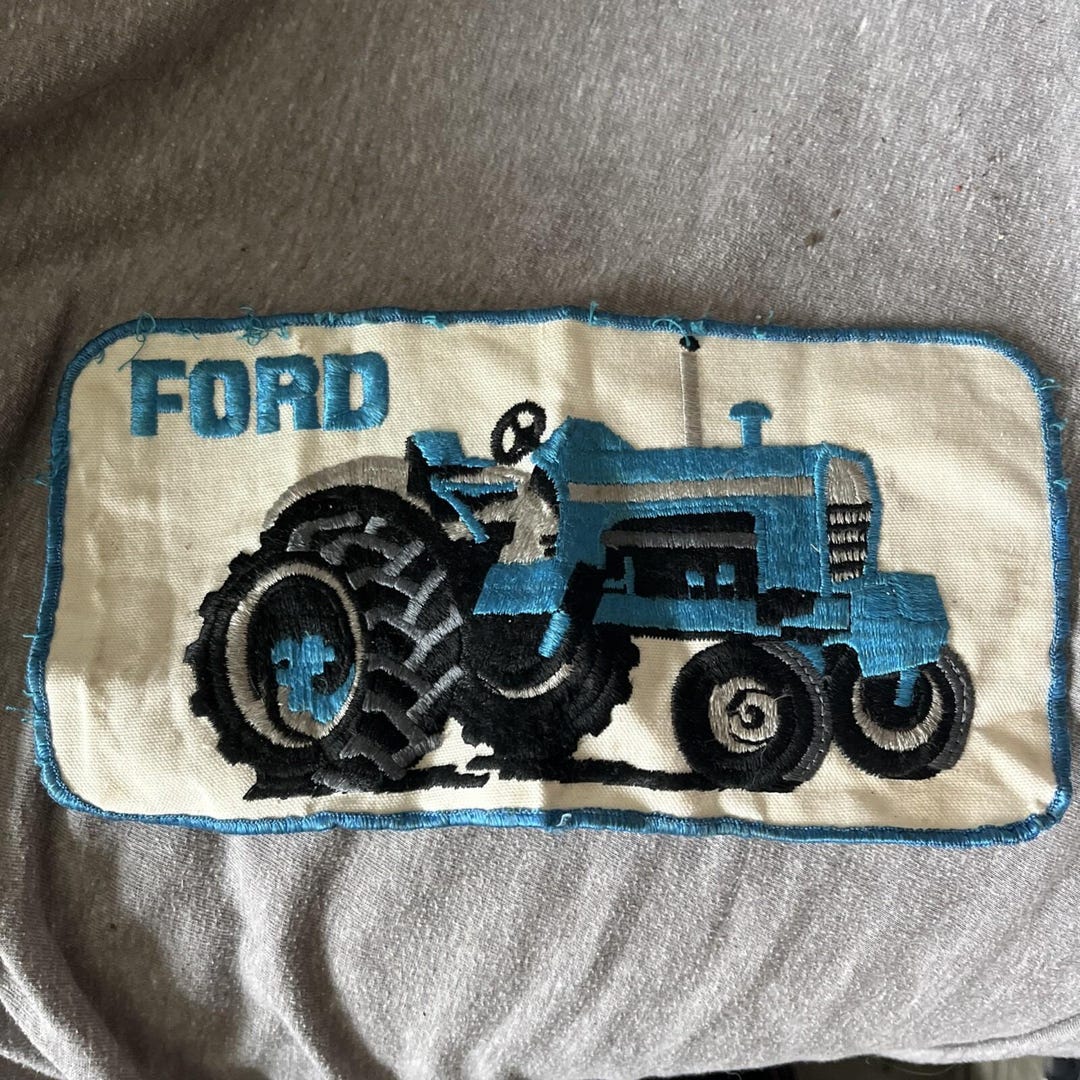 Large Ford Tractors Embroidered Patch Blue Farm Ranch Tractor Vintage ...