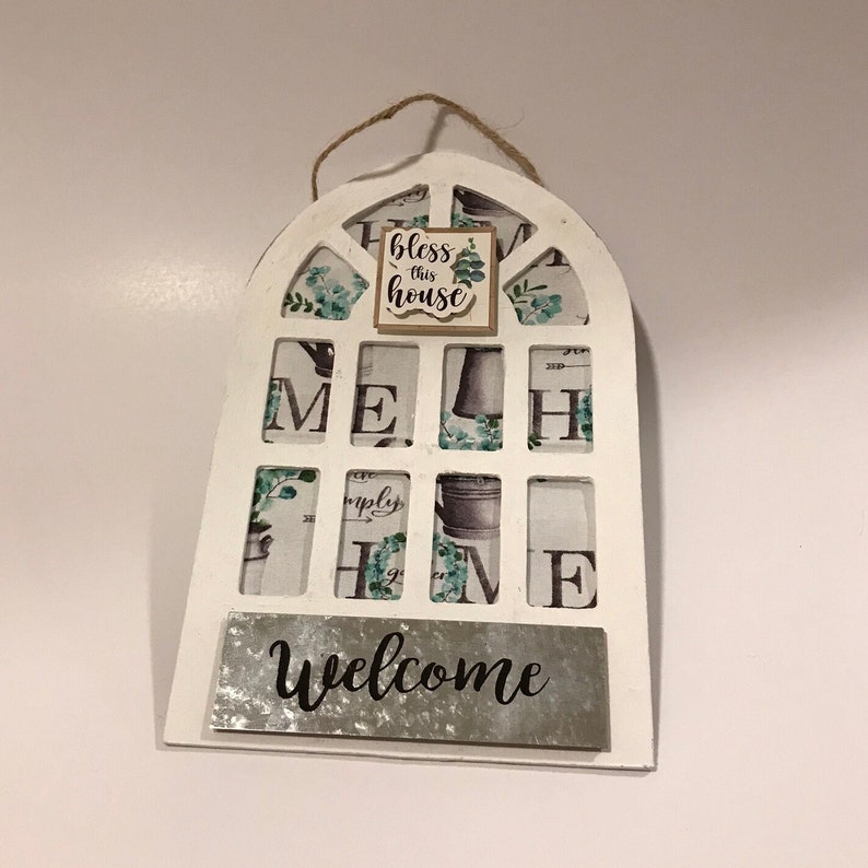 Farmhouse-style Wooden Cathedral Window Welcome Sign - Etsy
