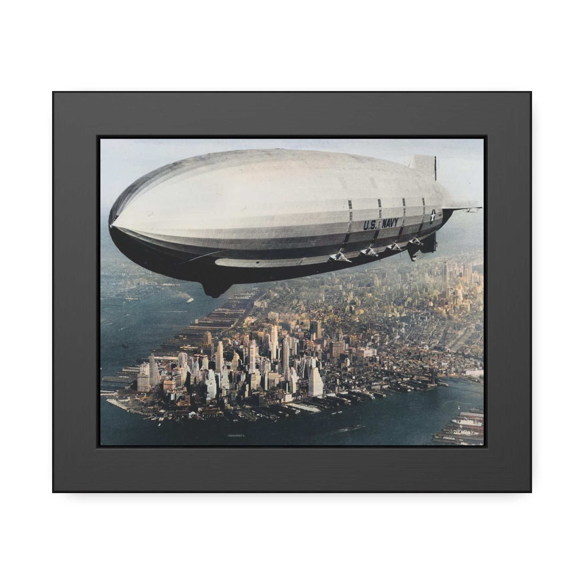 Colorized Classic Photograph of Blimp Over New York Framed - Etsy