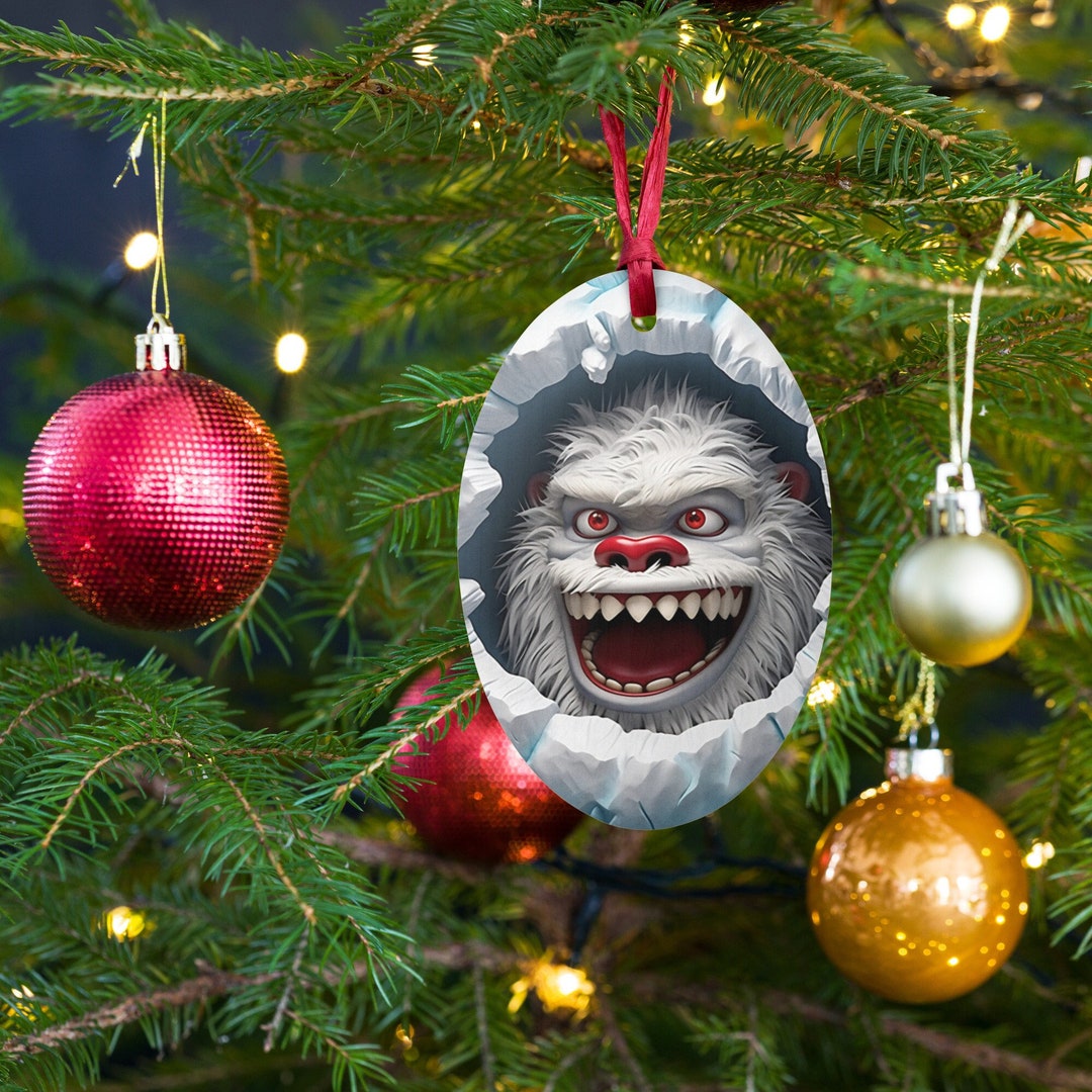 Wooden Ornaments, Cartoon Yeti Ornament - Etsy
