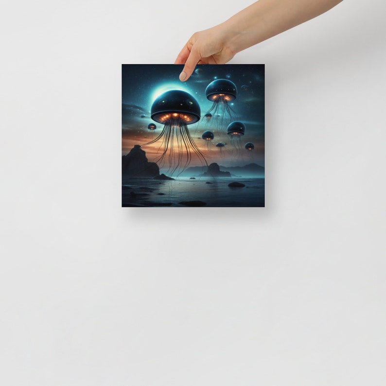 Photo Paper Poster, Ocean Sky UFO Poster - Etsy