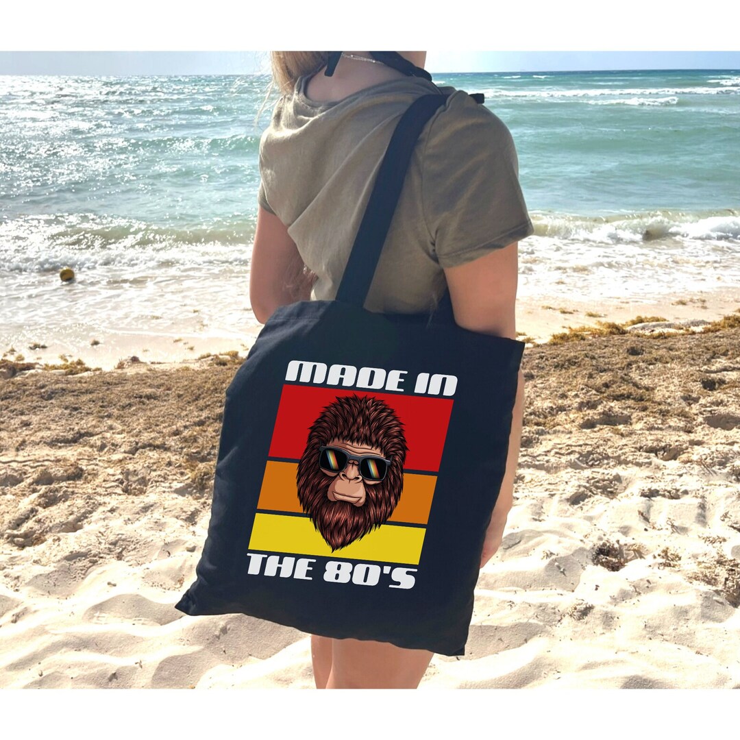 Reusable Tote Bag, Bigfoot Bag, Gift Bag, Bigfoot Gift, 80's Bag, Retro ...