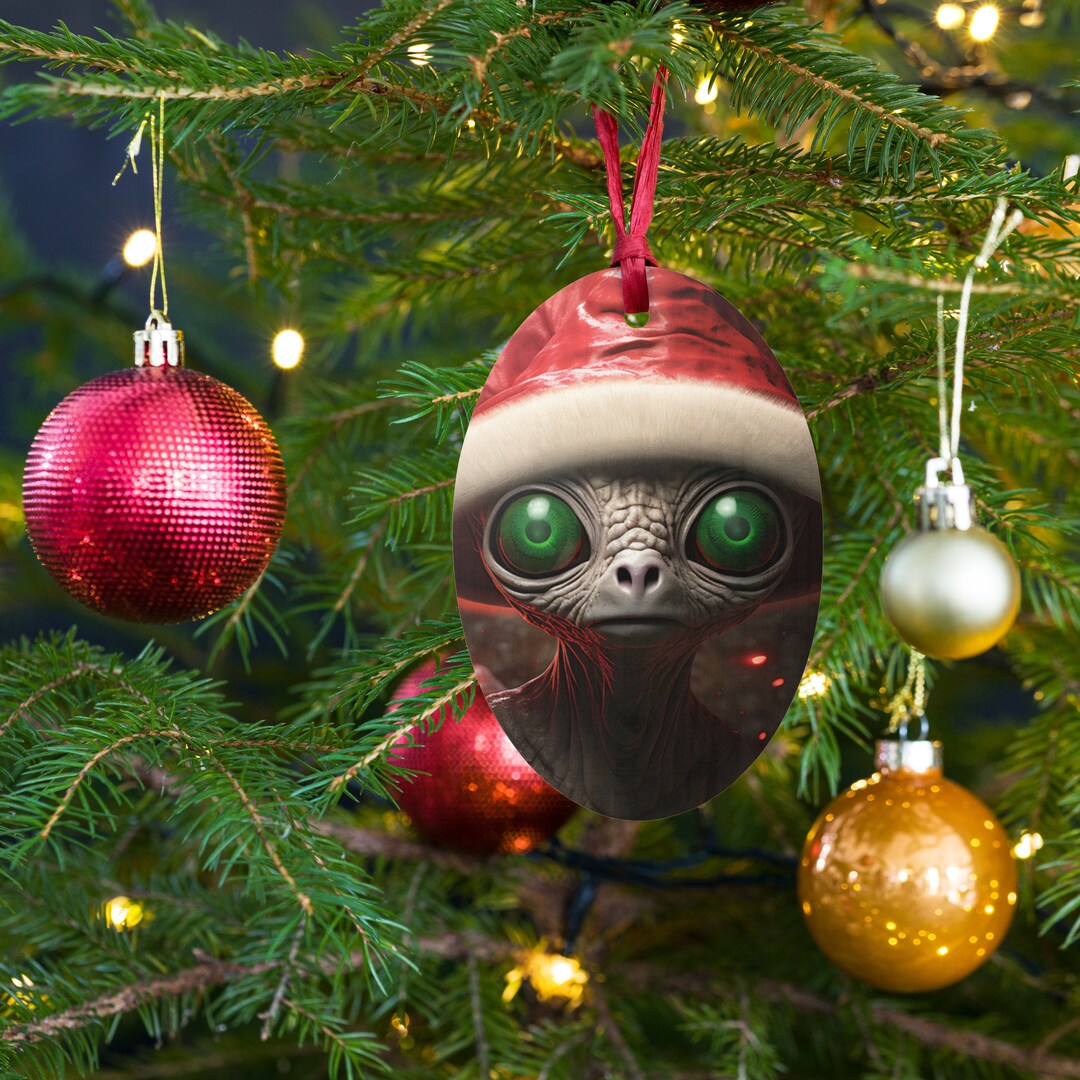Wooden Ornaments, Space Alien Wood Ornament - Etsy