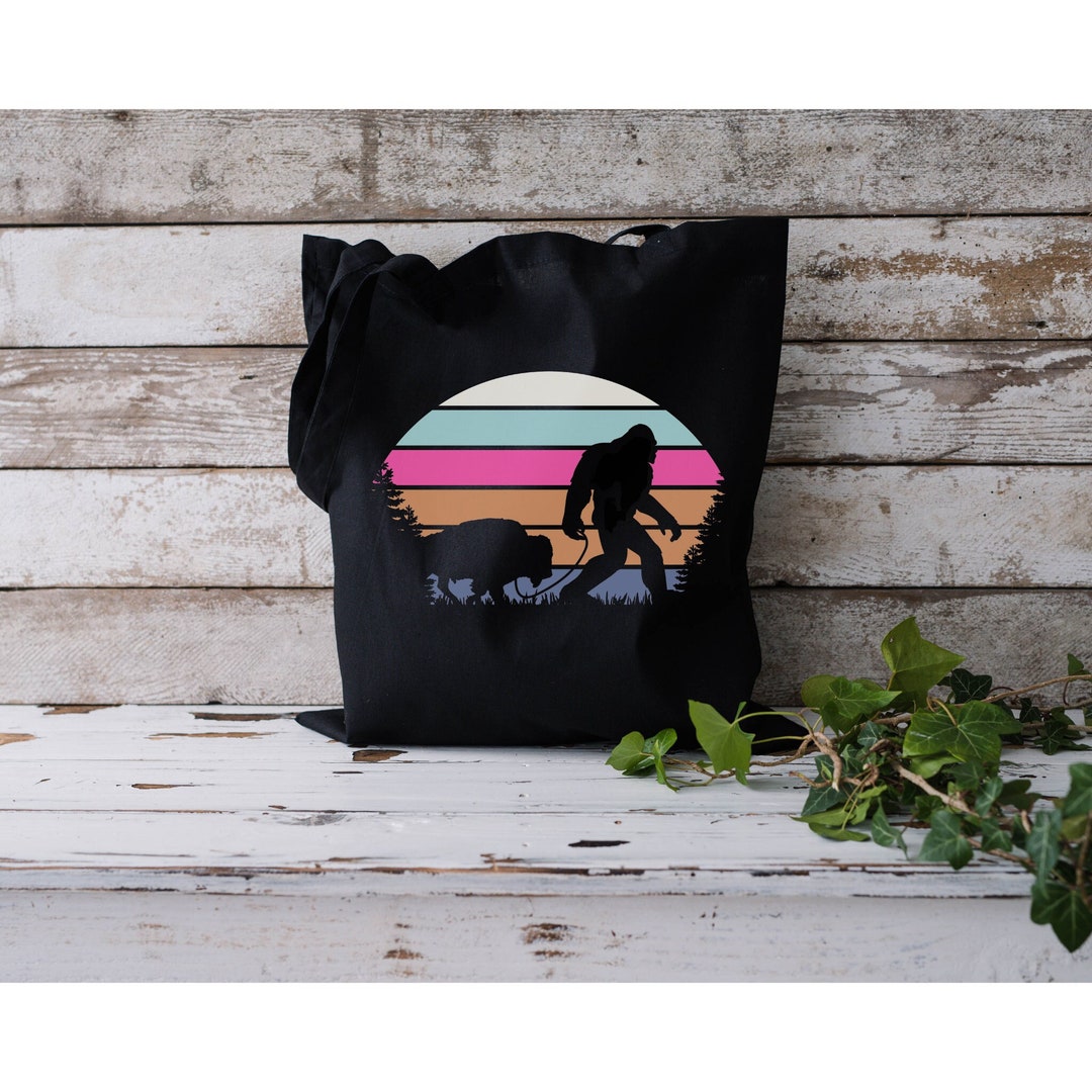Bigfoot Walking Bison Tote Bag, Reusable Bag, Shopping Bag, Weekend Bag ...