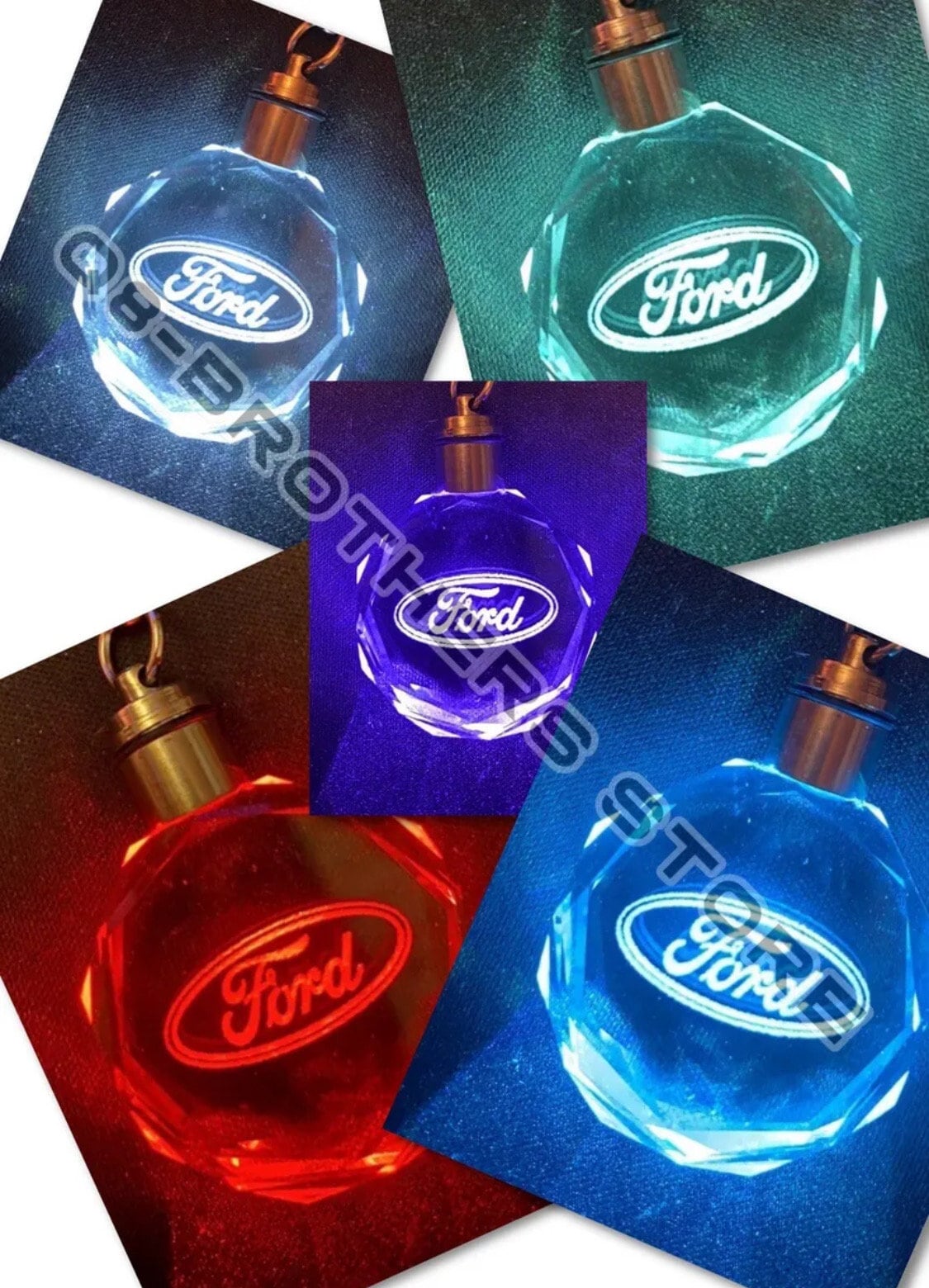 Car Logo Keychain/pendant LED Changing Color Crystal Glass USA - Etsy