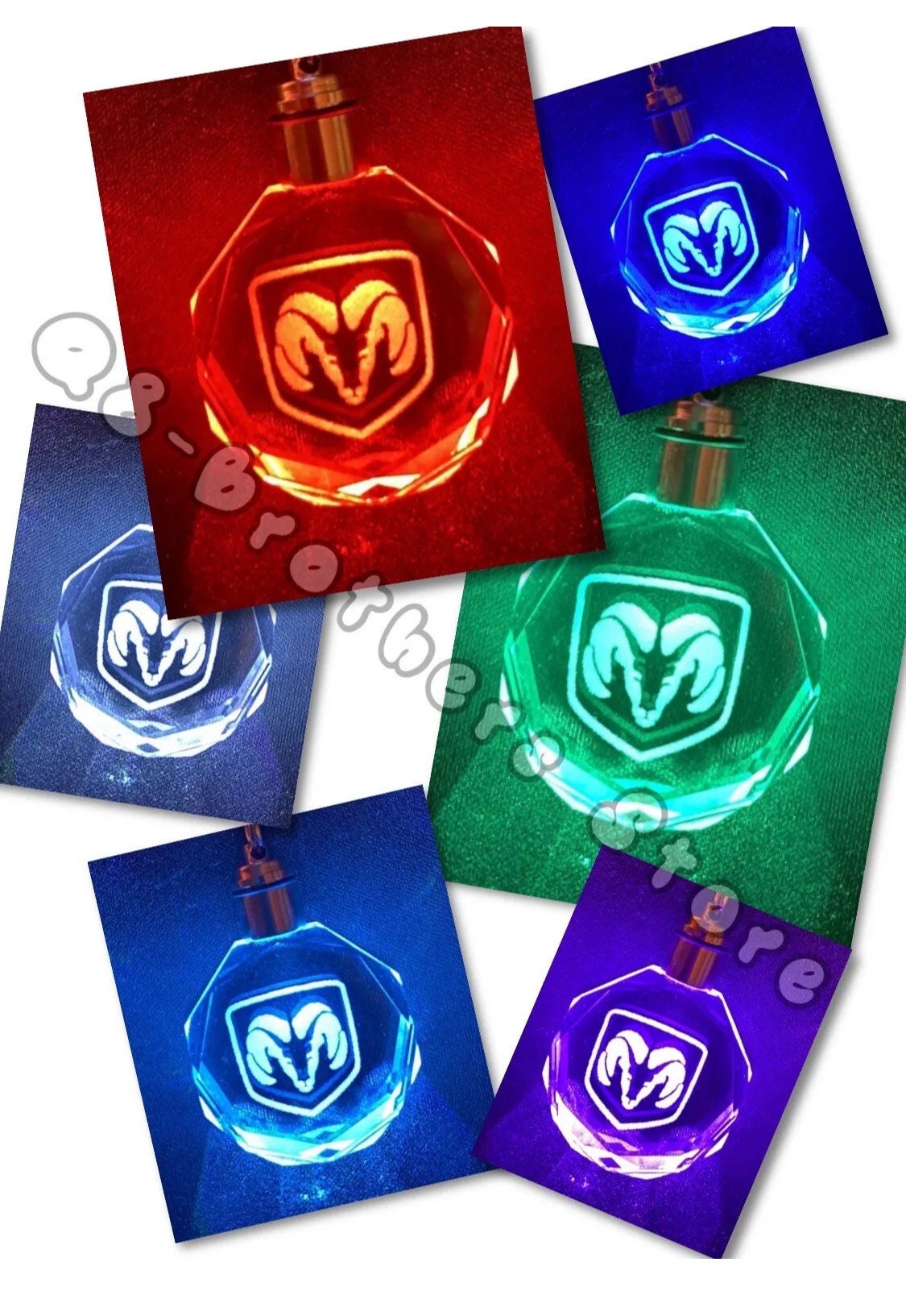 Car Logo Keychain/pendant LED Changing Color Crystal Glass USA - Etsy