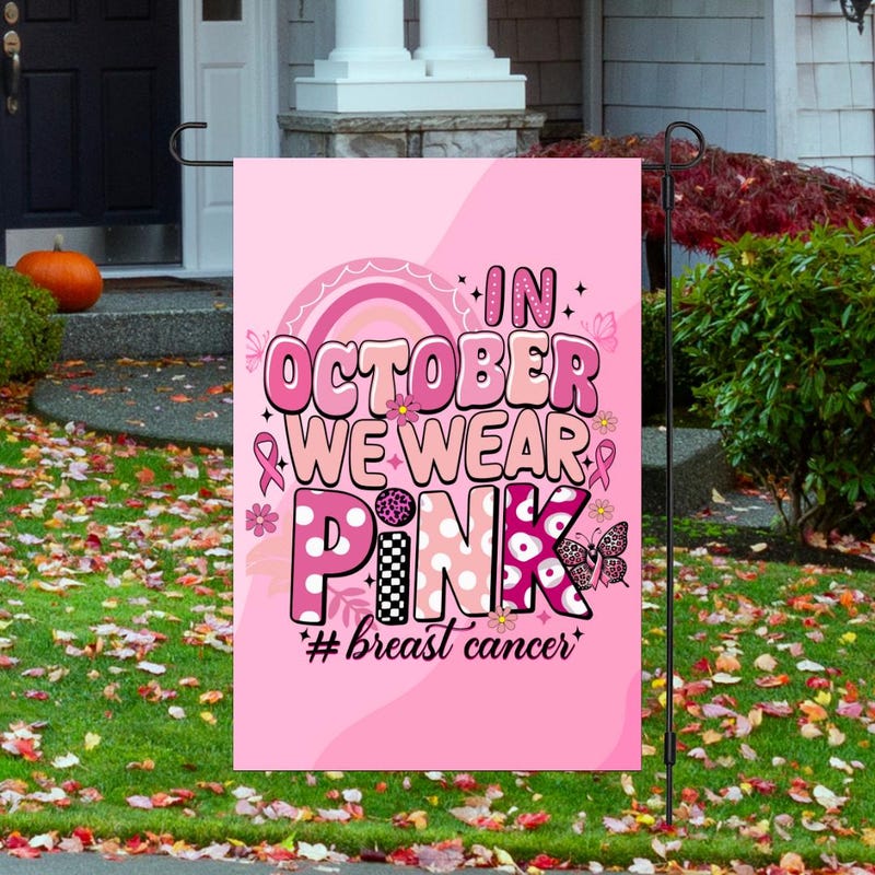 Breast Cancer Yard Flag - Etsy