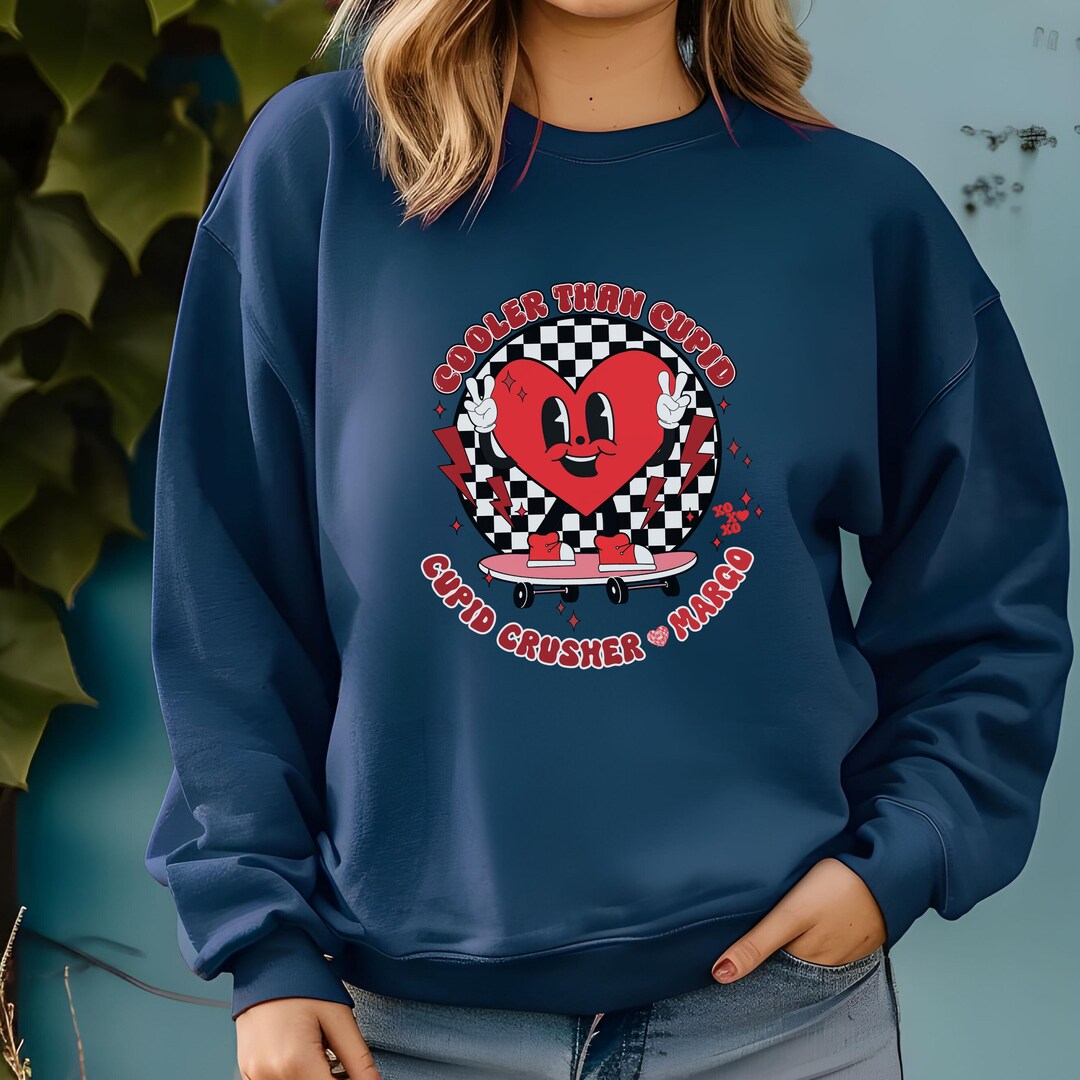 Retro Skateboard Heart Crewneck | Cupid Crusher Valentine's Gift - Etsy
