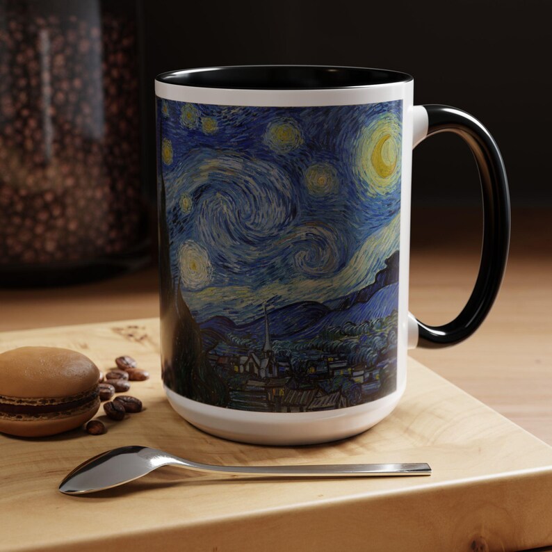Van Gogh Starry Night Accent Mug 1889 Iconic Art Cup Color Pop Coffee ...