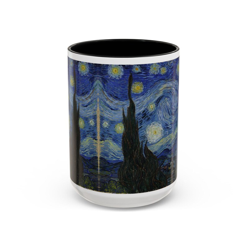 Van Gogh Starry Night Accent Mug 1889 Iconic Art Cup Color Pop Coffee ...