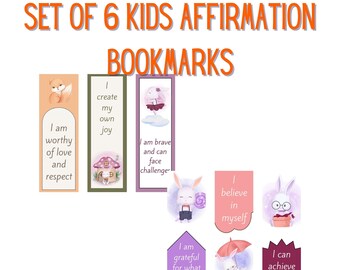 Printable Kids Positive Affirmation Bookmarks Bundle, Inspirational ...