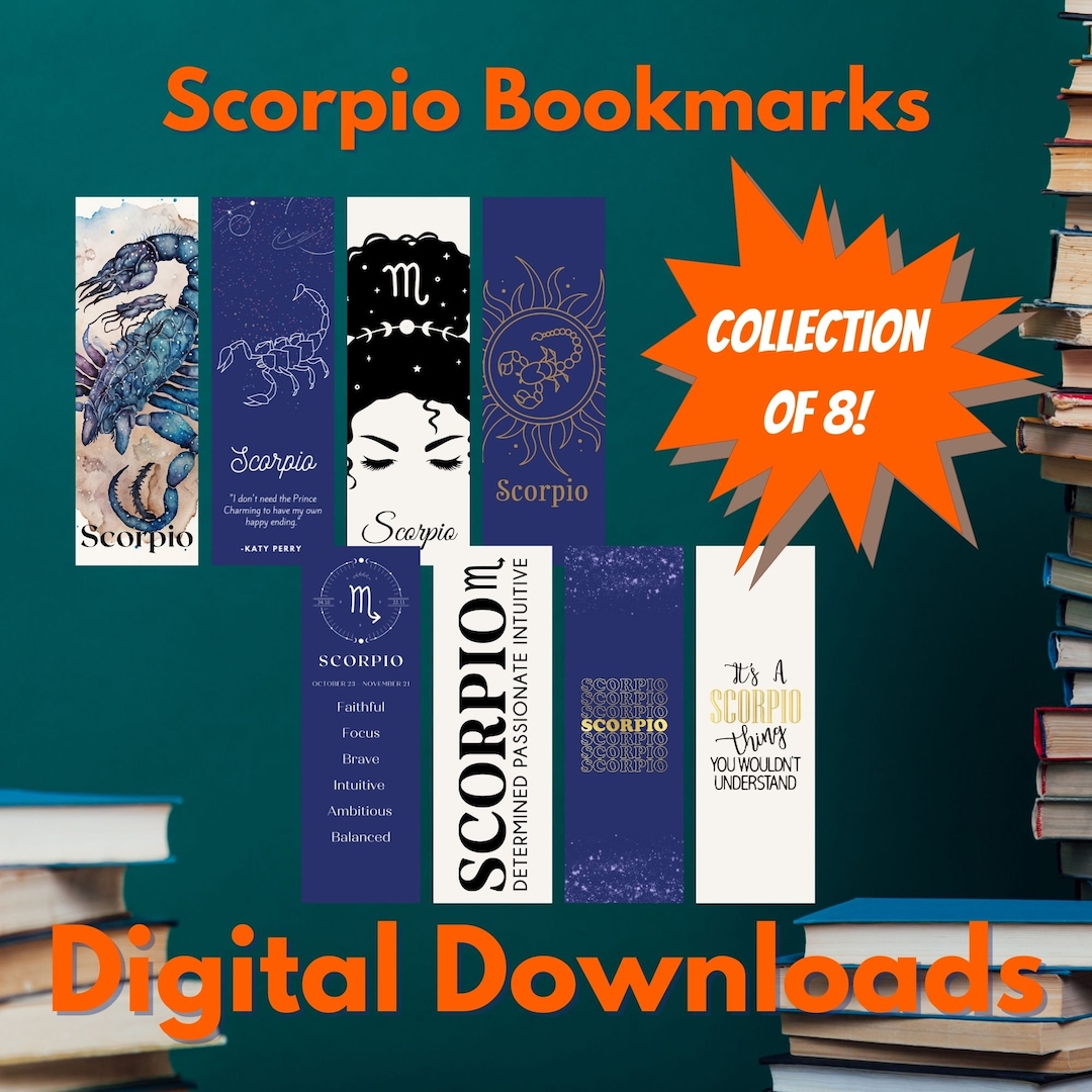 Scorpio Astrology Bookmarks Zodiac Sign Digital Bookmarks Celestial ...