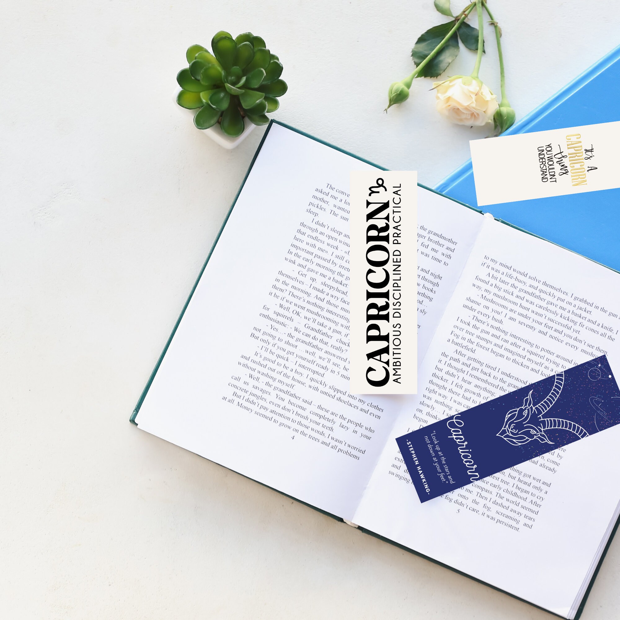 Capricorn, Printable Bookmarks, Astrology Bookmarks, Digital Products ...