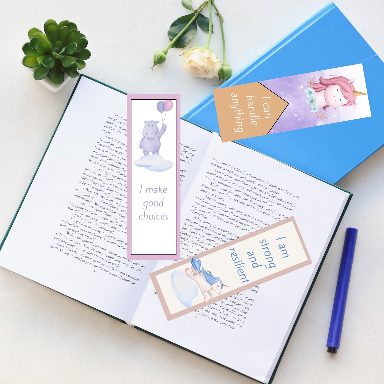 Printable Kids Positive Affirmation Bookmarks Bundle, Inspirational ...