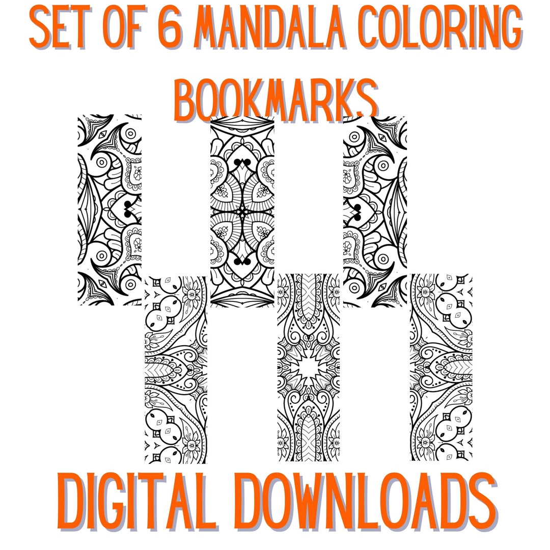 Printable Mandala Pattern, Set 5, Mandala Coloring, Printable Bookmarks ...