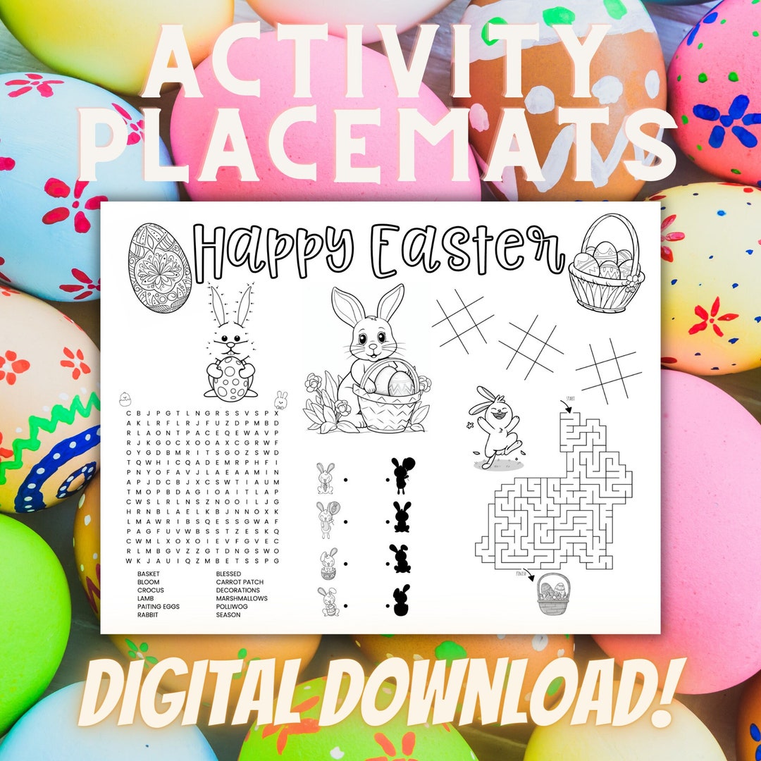Easter Printable Coloring Placemats - Bunny-tastic Fun for Kids ...