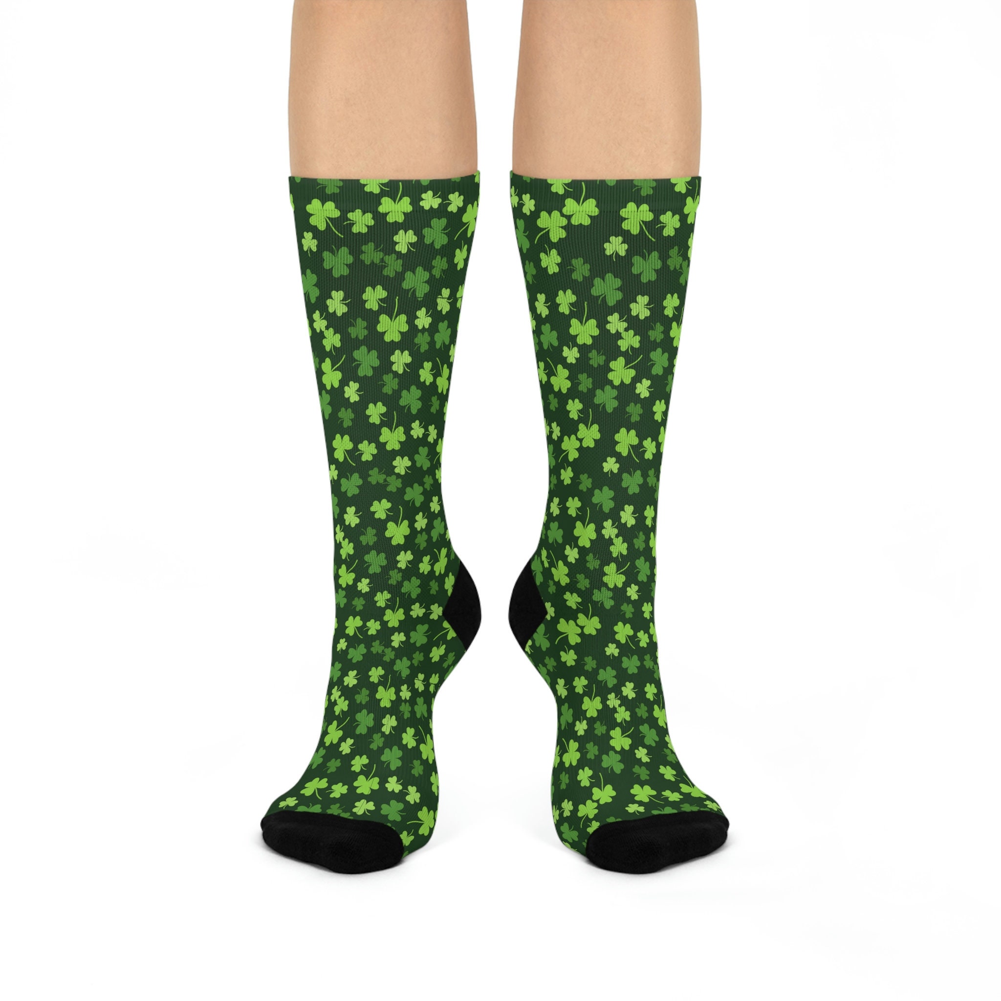 Shamrock Crew Socks, Four Leaf Clover Socks - Etsy