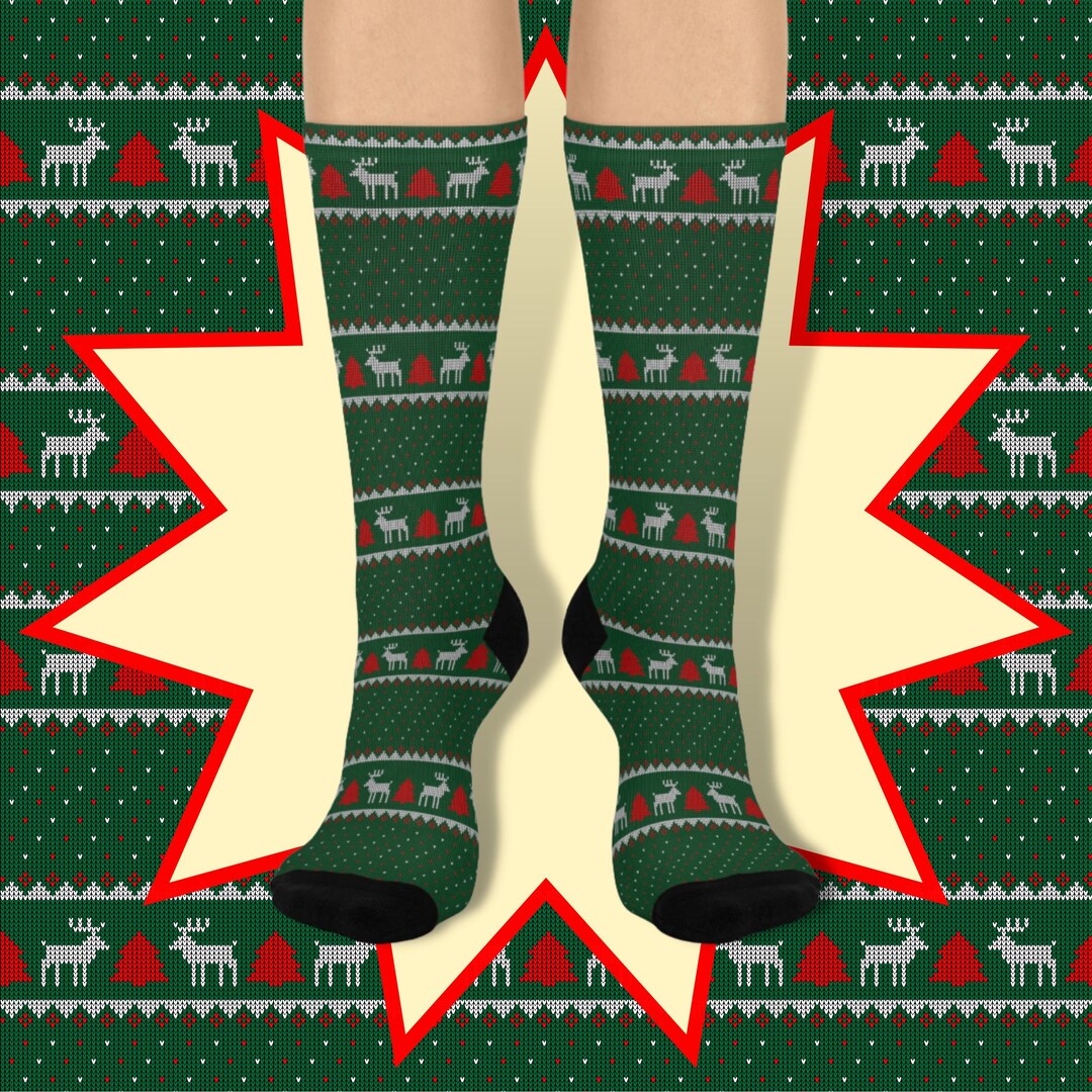 Ugly Christmas Sweater Socks, Cozy Christmas Socks, Ugly Sweater Socks ...