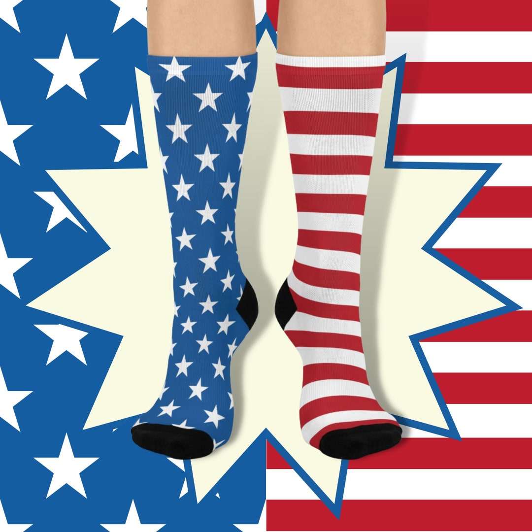 American Flag Socks, Independence Day Socks, Fourth of July Socks ...