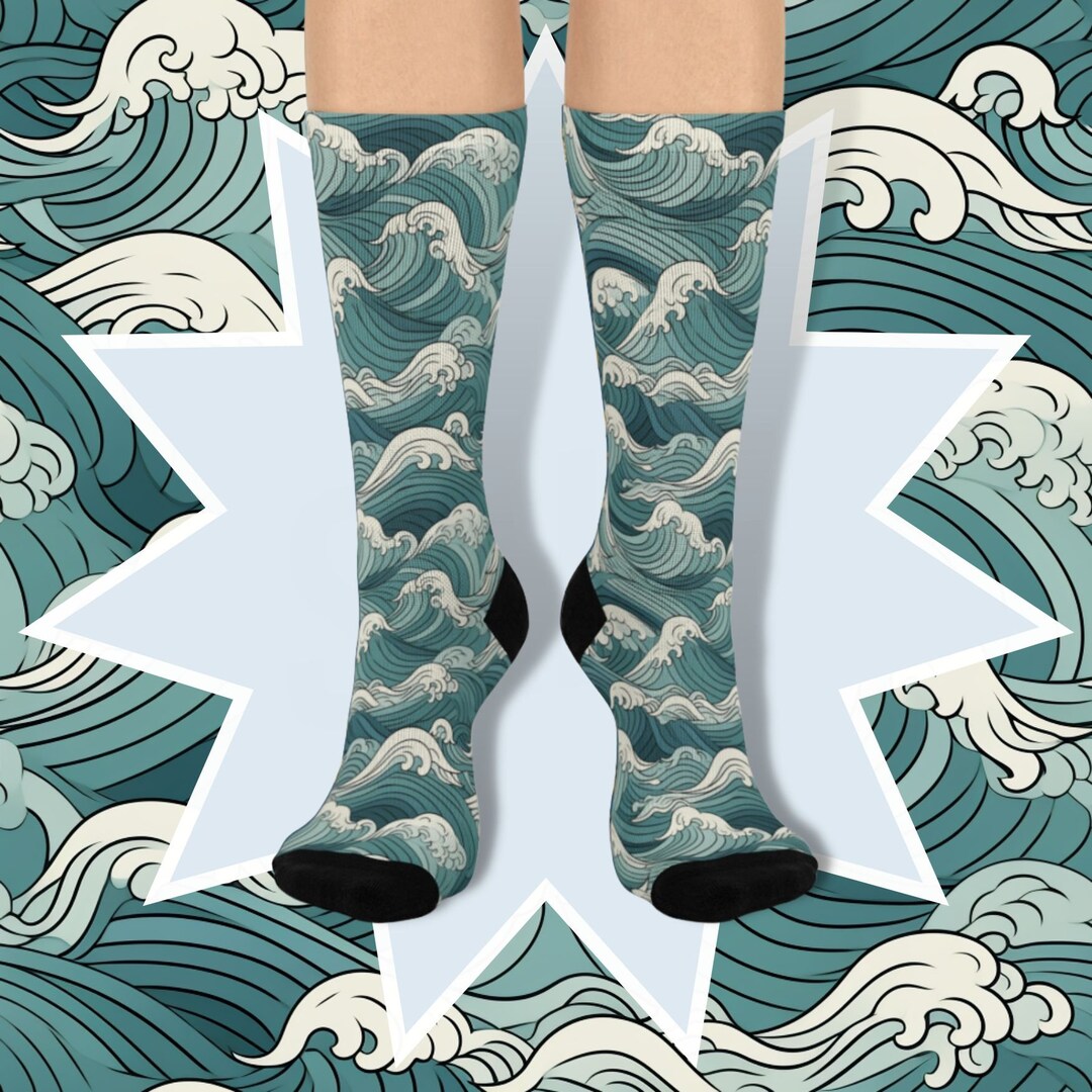 Tidal Waves Socks - Etsy