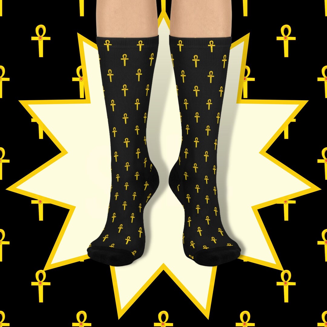 Ankh Socks, Egyptian Socks, Witch Socks, Witchcraft Socks, Pharaoh Socks, Hieroglyphic Socks ...