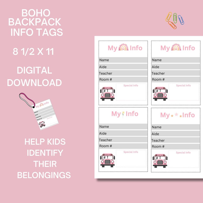 Backpack Tags - Etsy