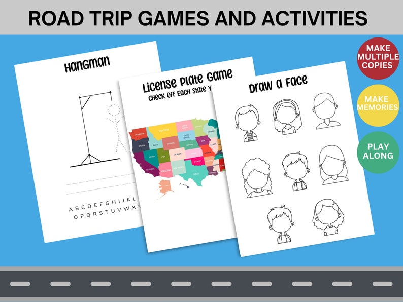 Travel Fun With Printable Games for Kids, Car Games for Trips ...