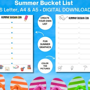 Summer Bucket List Template, Summer Break List, Family Fun Checklist ...