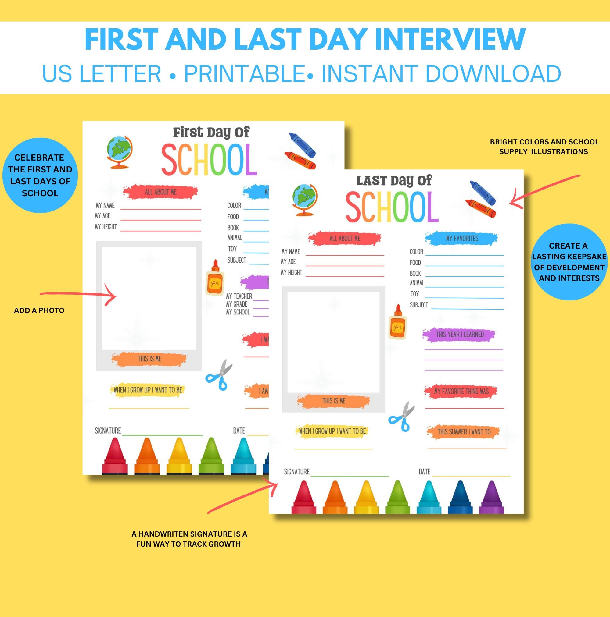 First Day of School Interview for Kids, Back to School Questions, All ...