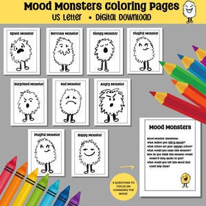 Printable Emotion Coloring Pages for Kids, Emotions Coloring Sheet, Fun ...