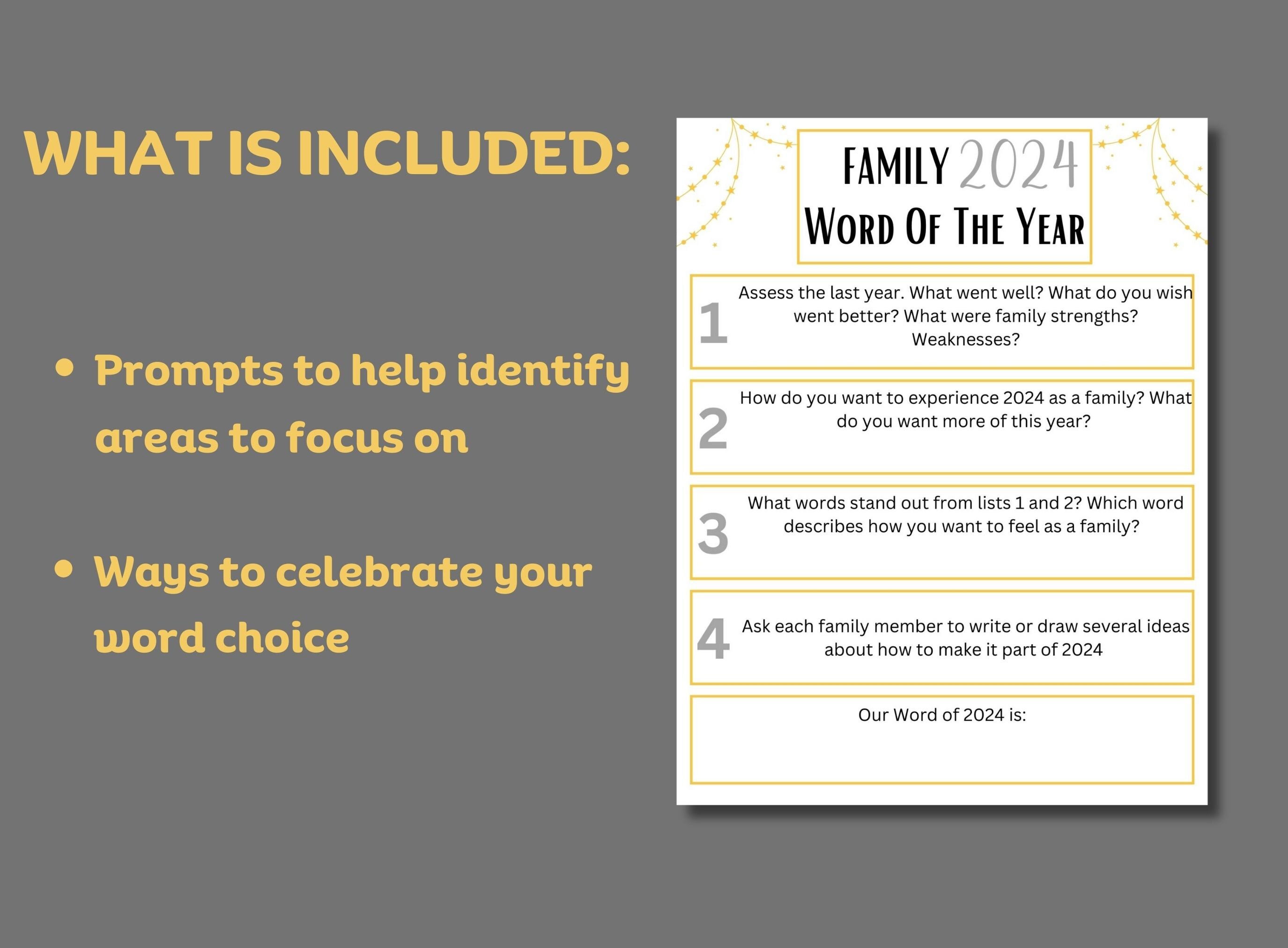 2024 Word of the Year Family Edition, Family New Year Activity ...