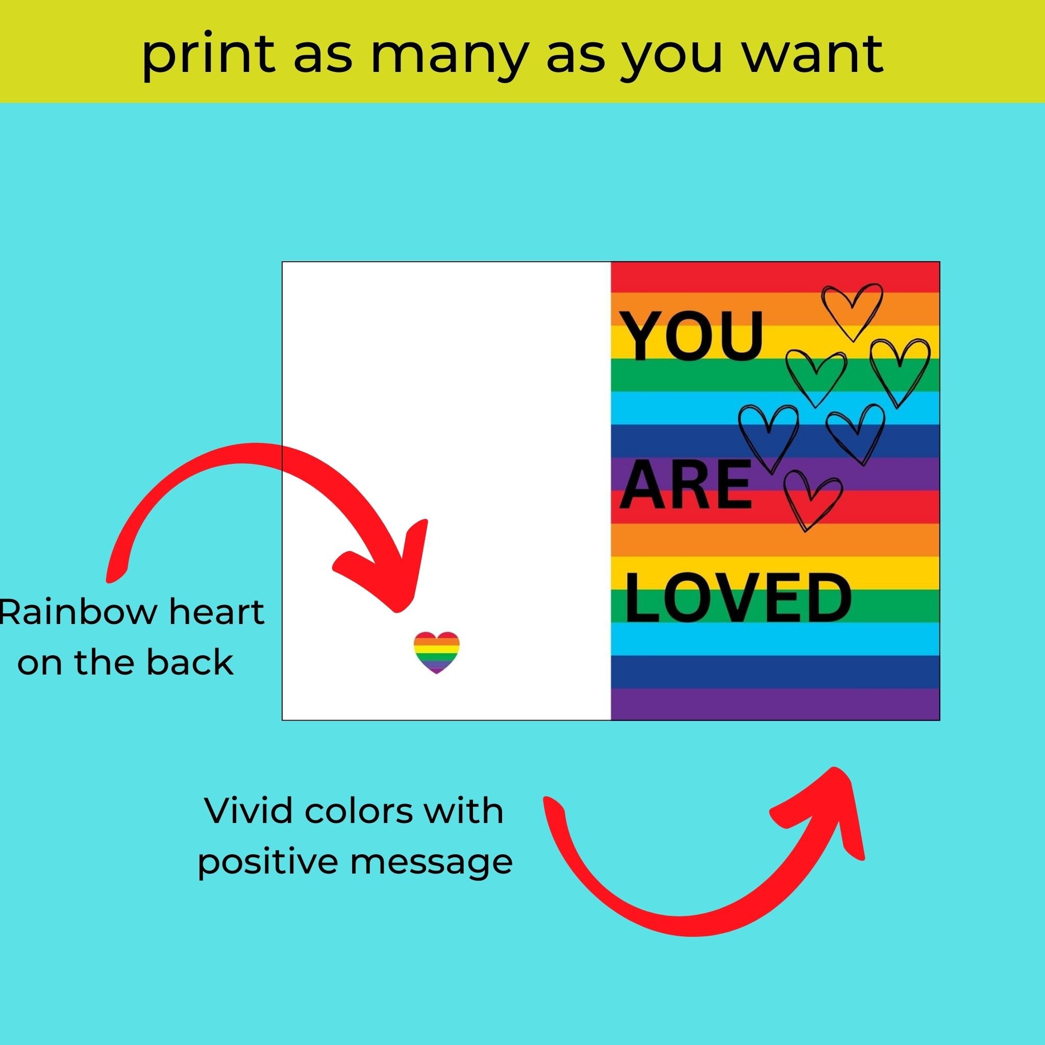 Printable Pride Cards for Pride Month, Printable Rainbow Cards for ...
