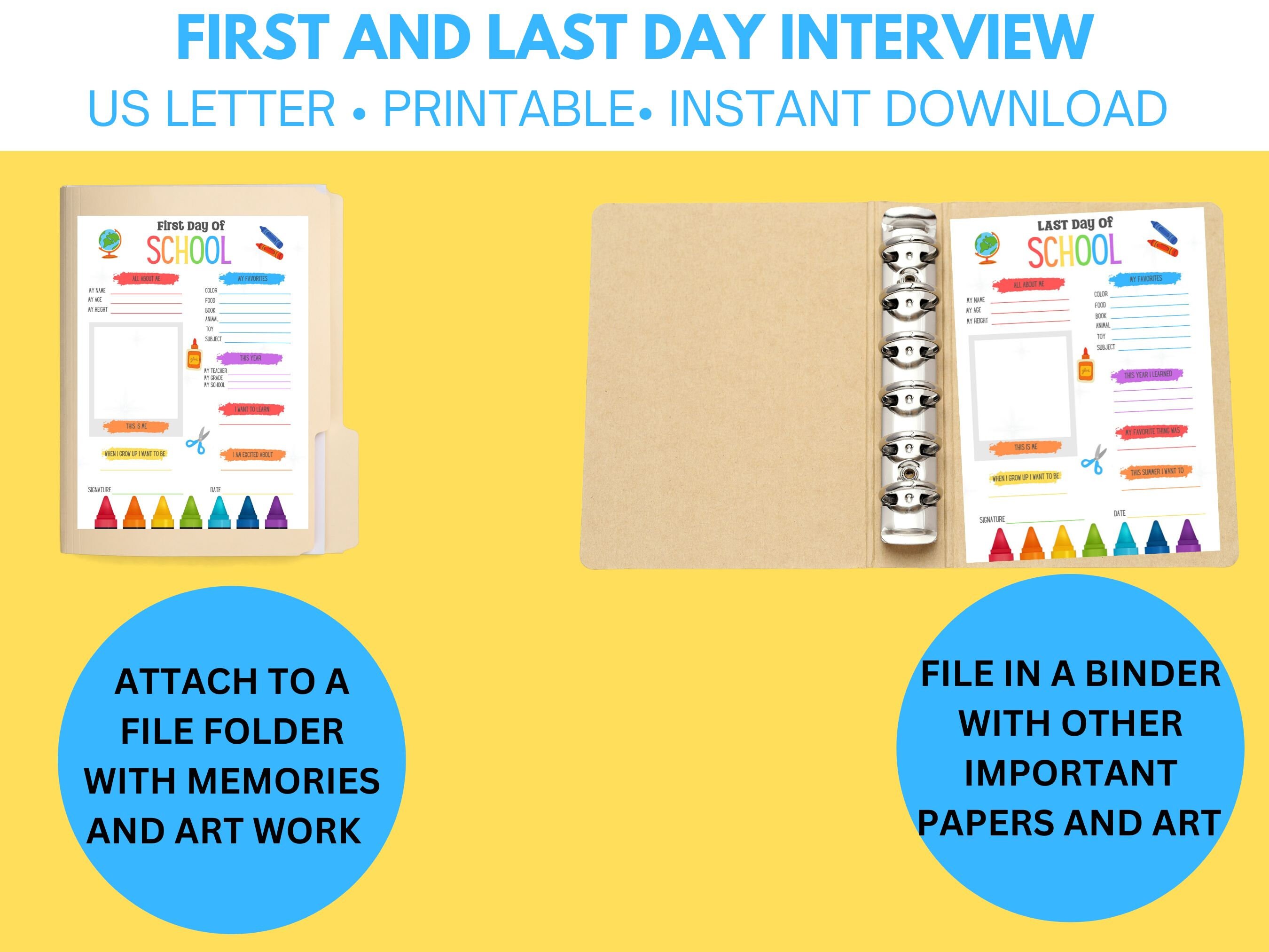 First Day of School Interview for Kids, Back to School Questions, All ...