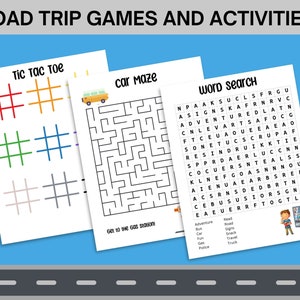 Travel Fun With Printable Games for Kids, Car Games for Trips ...