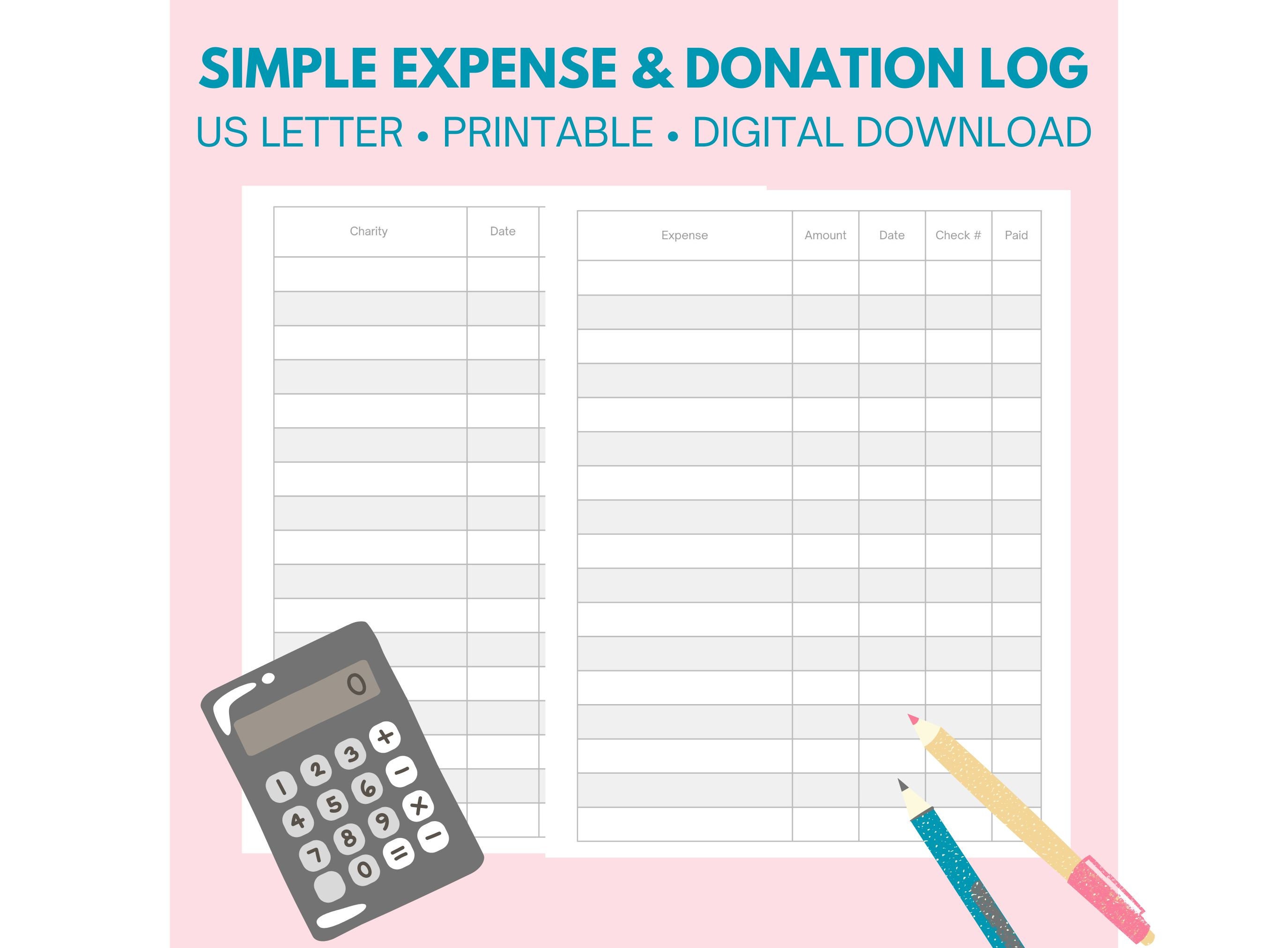 Spending Tracker Printable, Expense Tracker, Personal Spending Log ...