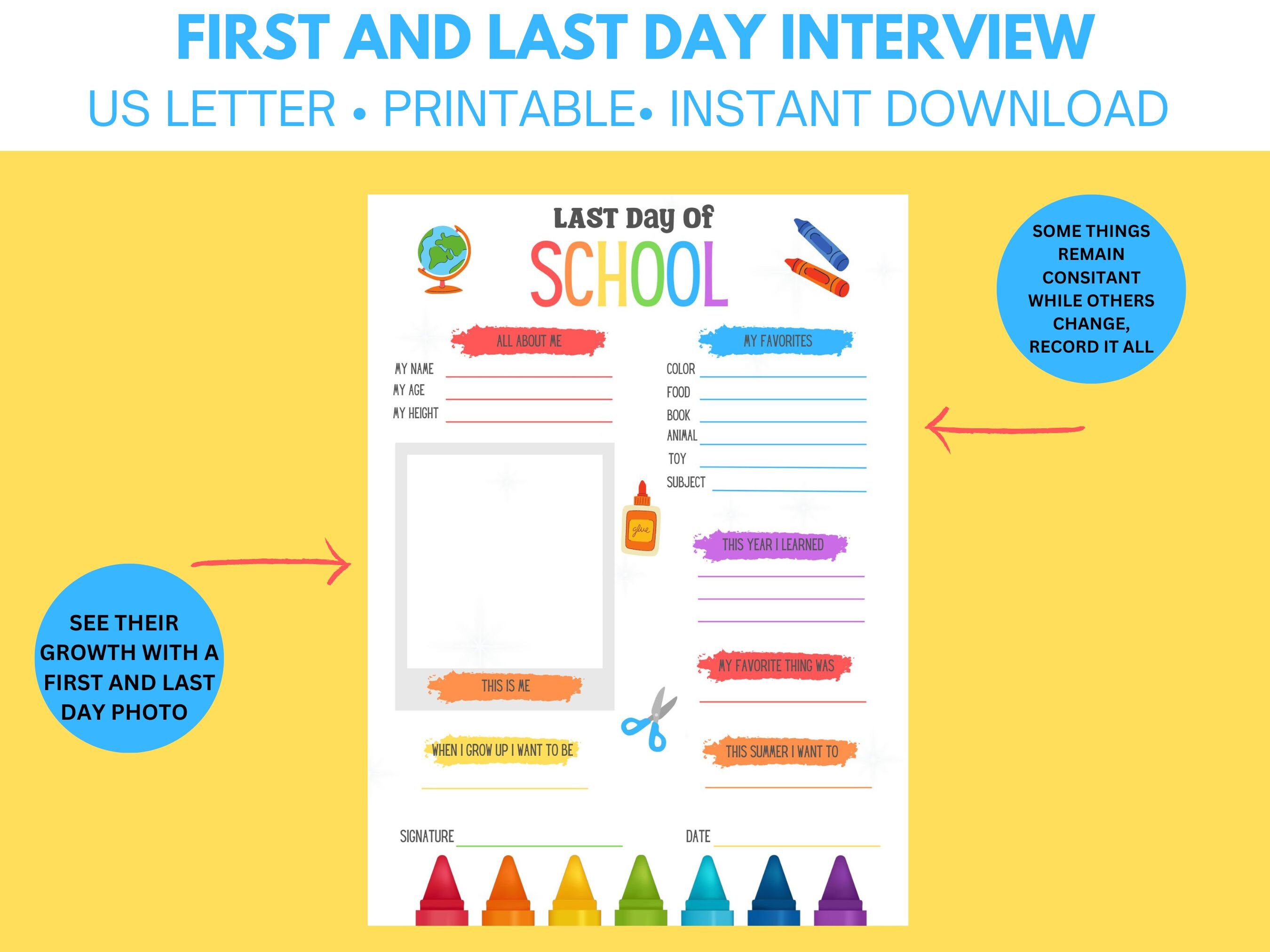 First Day of School Interview for Kids, Back to School Questions, All ...