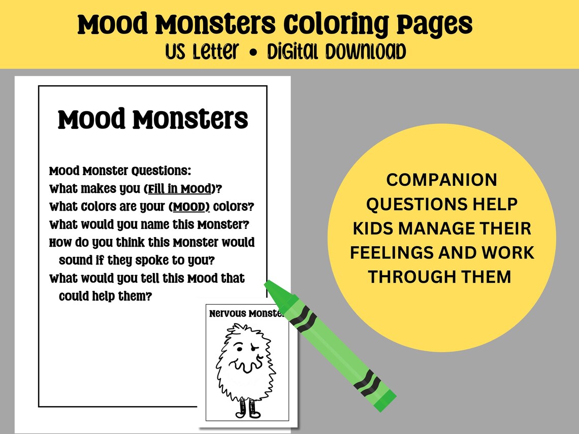 Printable Emotion Coloring Pages for Kids, Emotions Coloring Sheet, Fun ...