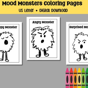 Printable Emotion Coloring Pages for Kids, Emotions Coloring Sheet, Fun ...