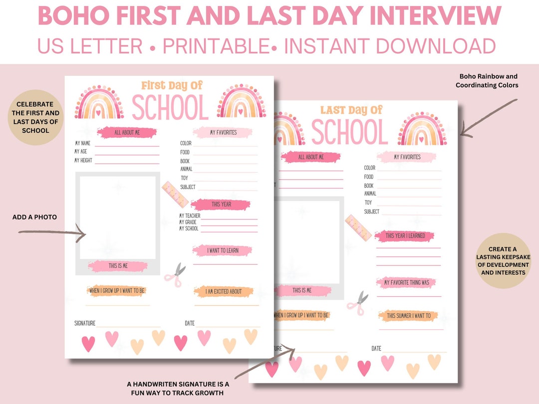 First Day of School Interview for Kids Back to School - Etsy