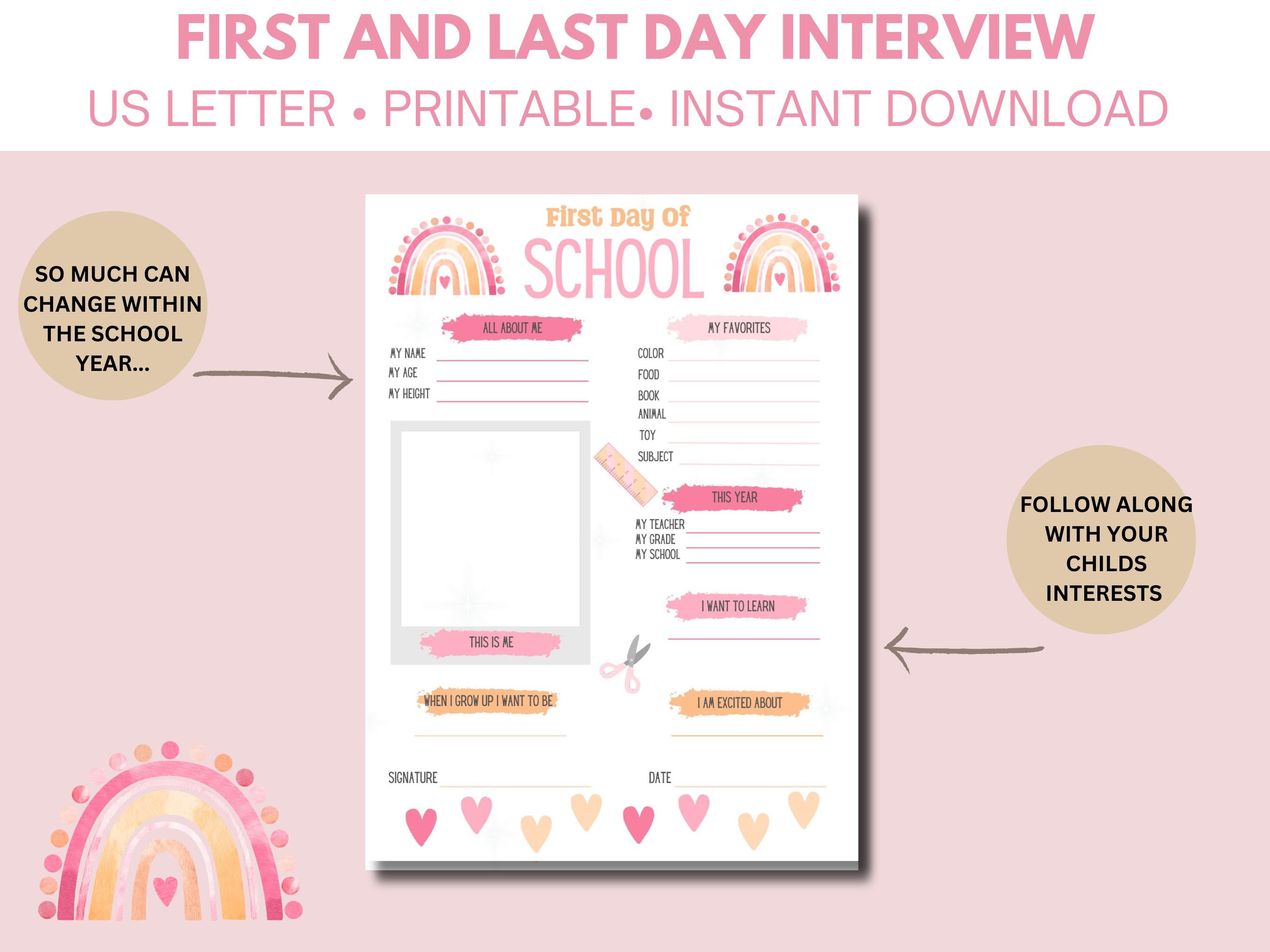 First Day of School Interview for Kids, Back to School Questions, All ...